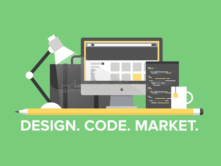 Website Programming Management Flat Illustration Stock Vector ...