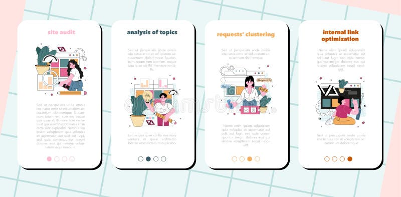 Website Promotion Mobile Application Banner Set. Online Business Stock ...