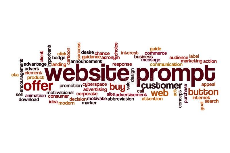 Website Prompt Word Cloud Concept Stock Illustration - Illustration of ...
