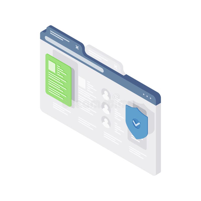 Website Protection Isometric Vector Illustration. Secure Online ...