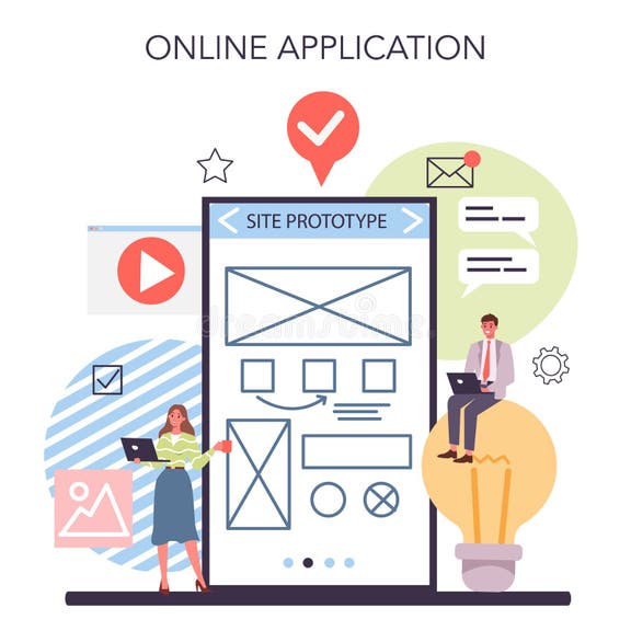 Website Prototyping Online Service or Platform. Web Page Modeling Stock ...
