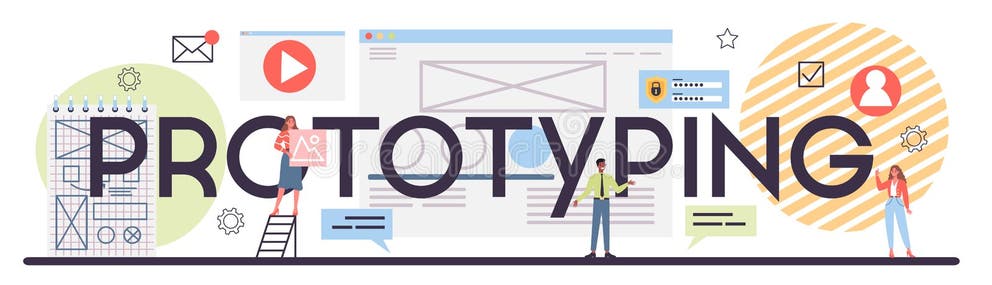 Website Prototyping Typographic Header. Web Page Modeling, Interface ...