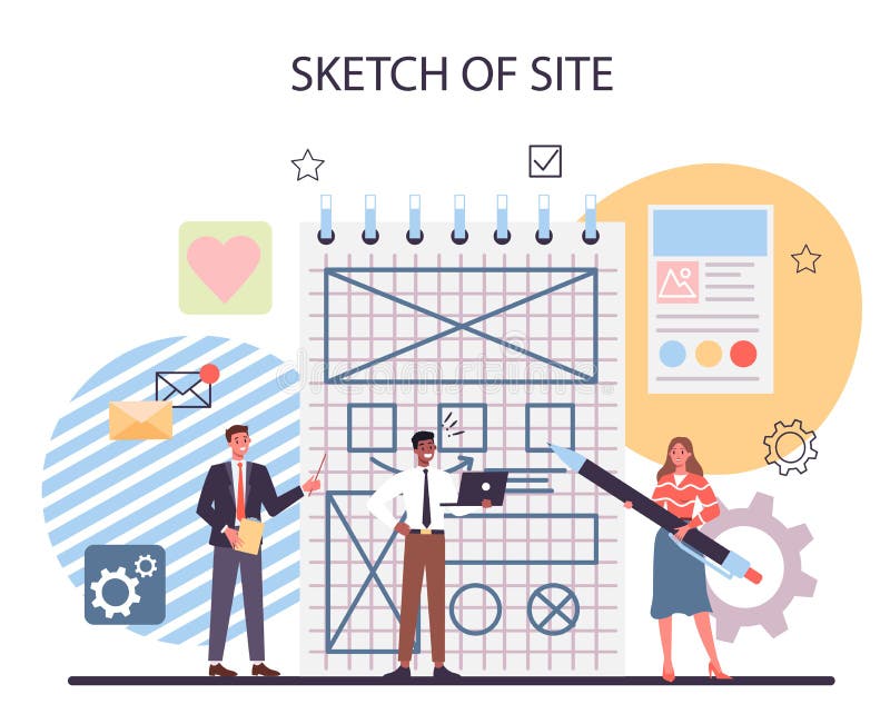 Website Prototyping. Web Page Modeling, Interface Development Stock ...