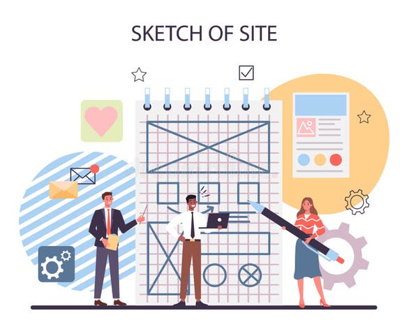 Website Prototyping. Web Page Modeling, Interface Development Stock Vector - Illustration of ...