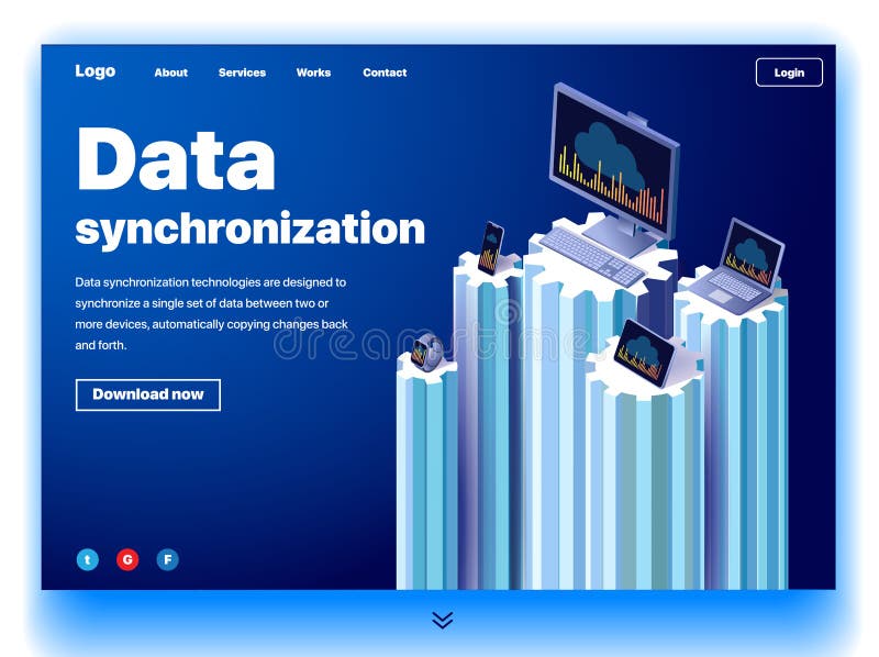 Data Synchronization Stock Illustration Illustration Of Cooperation
