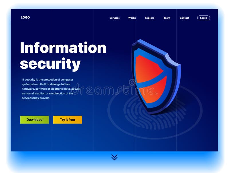 Website Providing the Service of Information Security Stock Vector ...