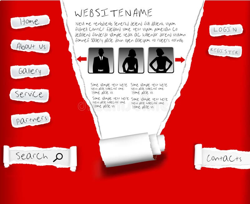 Website Ripped Paper Design Template Stock Illustrations – 453 Website ...