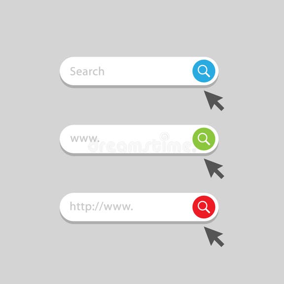 Website Search Bar with Mouse Cursor Icon Set. Vector Search Bar User ...