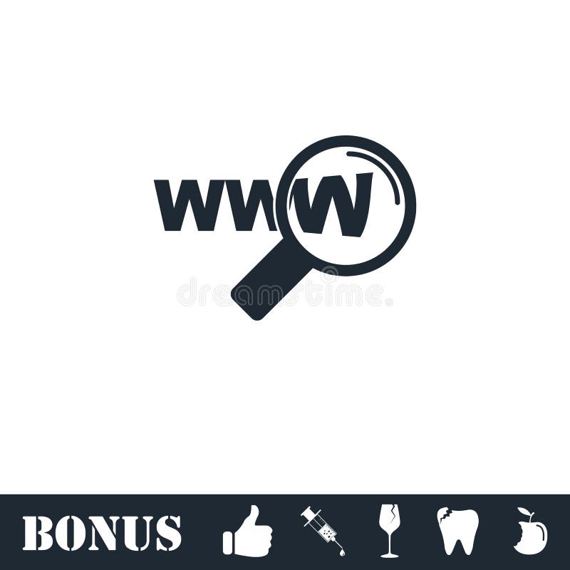 Website search icon flat stock vector. Illustration of development ...