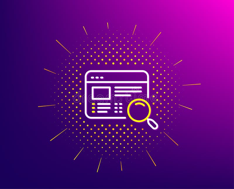 Website Search Line Icon. Find Internet Page Results Sign. Vector Stock ...