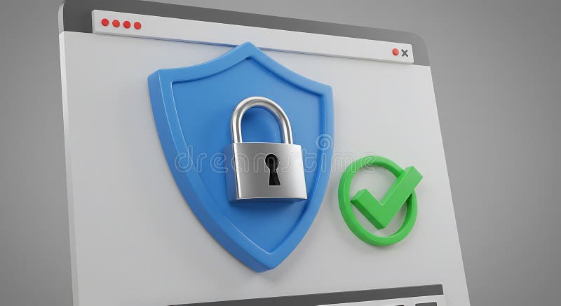 Website Security Check with Padlock Shield and Checkmark for Protection ...
