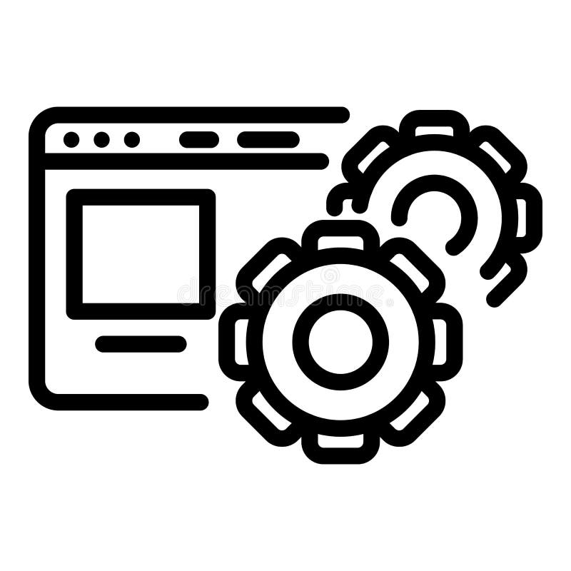 Website Settings Icon, Outline Style Stock Vector - Illustration of ...