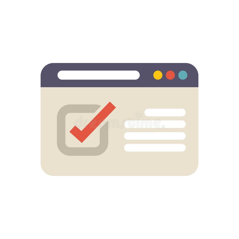 Website Showing Checkmark in Checkbox for Completing Online Form Stock Vector - Illustration of ...