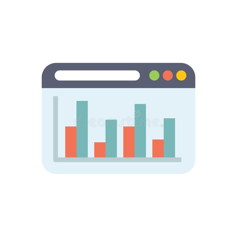 Website Showing Statistical Bar Chart Graph Analytics Stock Illustration - Illustration of ...