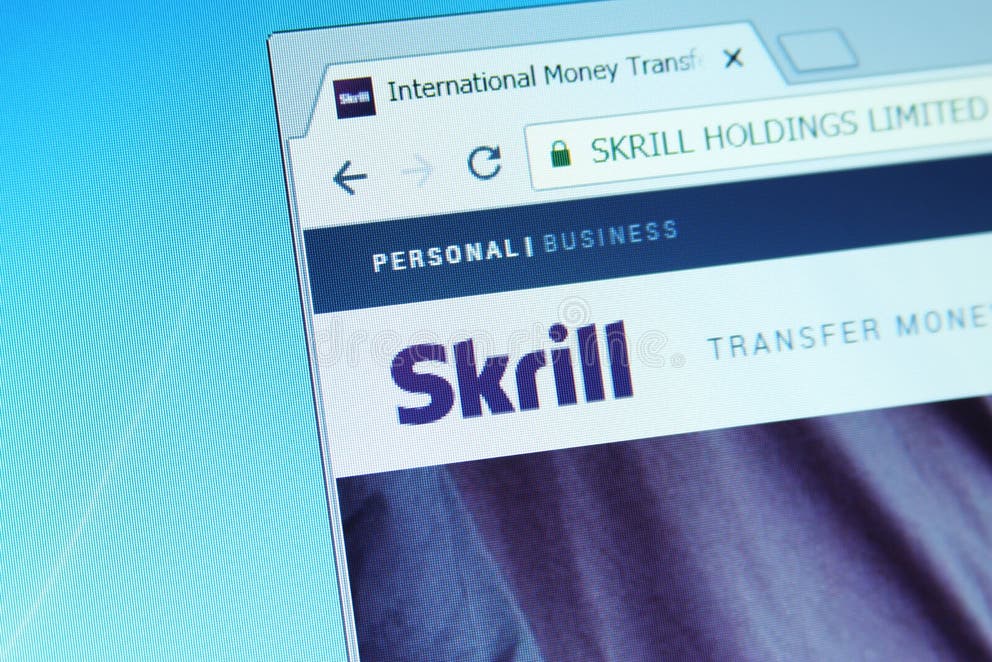 Skrill website editorial stock photo. Image of icons - 124888208