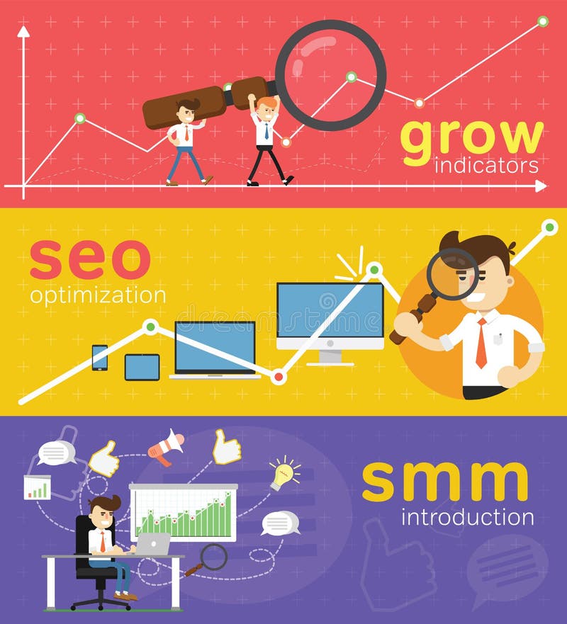Website SMM and SEO Optimization. Stock Illustration - Illustration of ...