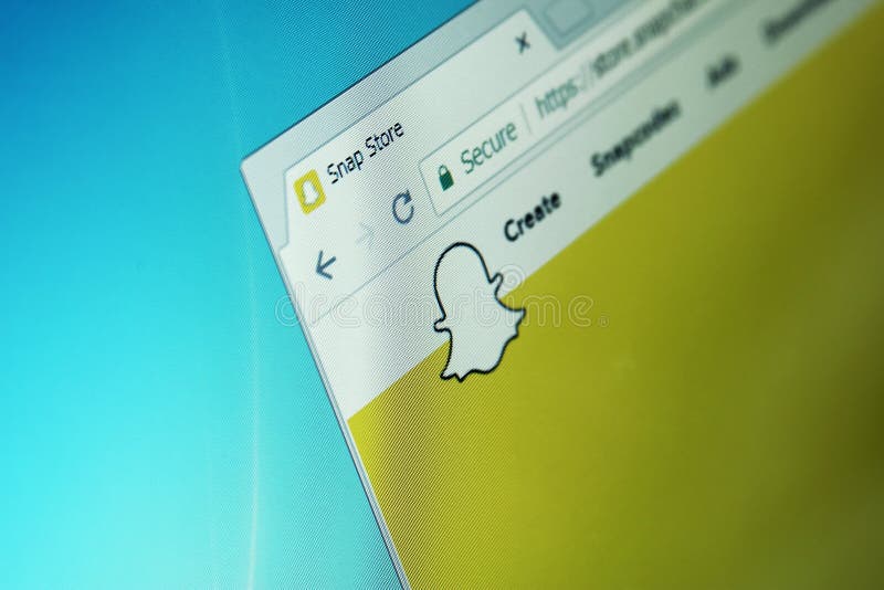 Snapchat website editorial image. Image of application - 124897905