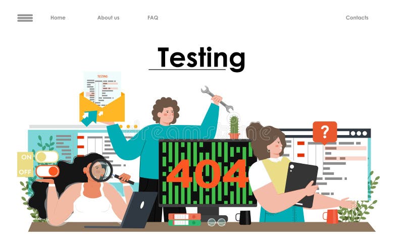 Website and Software Test Flat Vector Illustration Stock Illustration ...