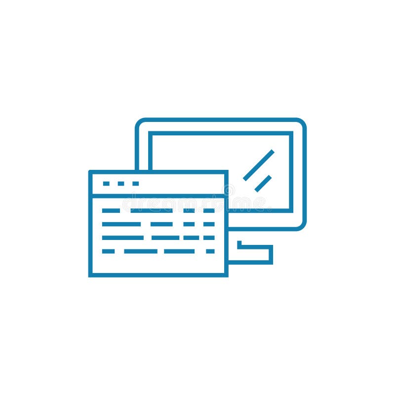 Website Source Code Linear Icon Concept Website Source Code Line 0783
