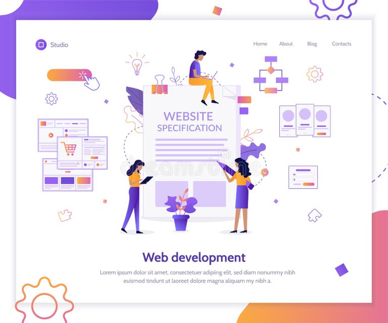 Website Specification Web Banner Stock Vector - Illustration of ...