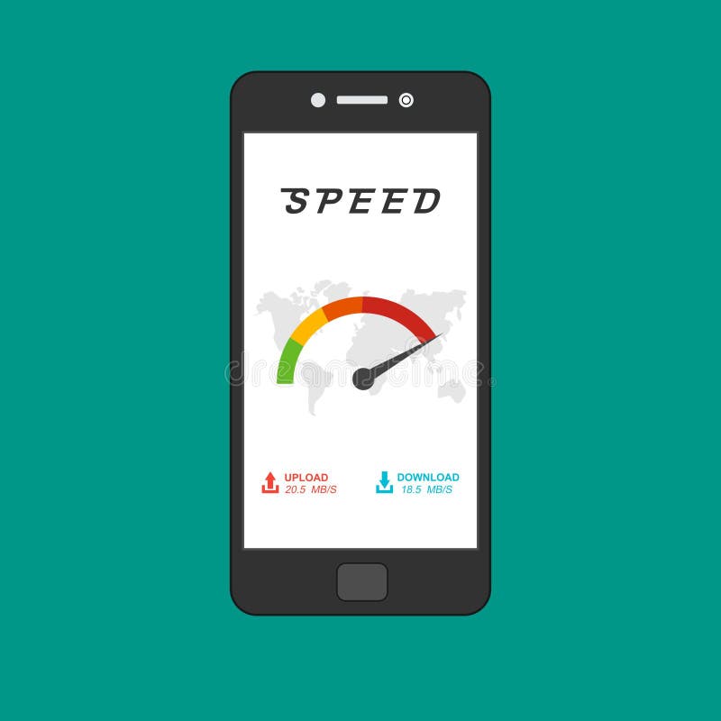 Website Speed Loading Time. Web Browser with Speedometer Test Showing ...