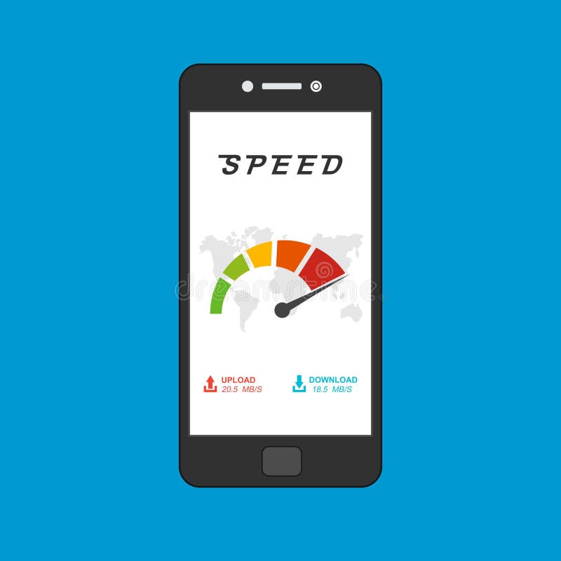 Website Speed Loading Time. Web Browser with Speedometer Test Showing ...