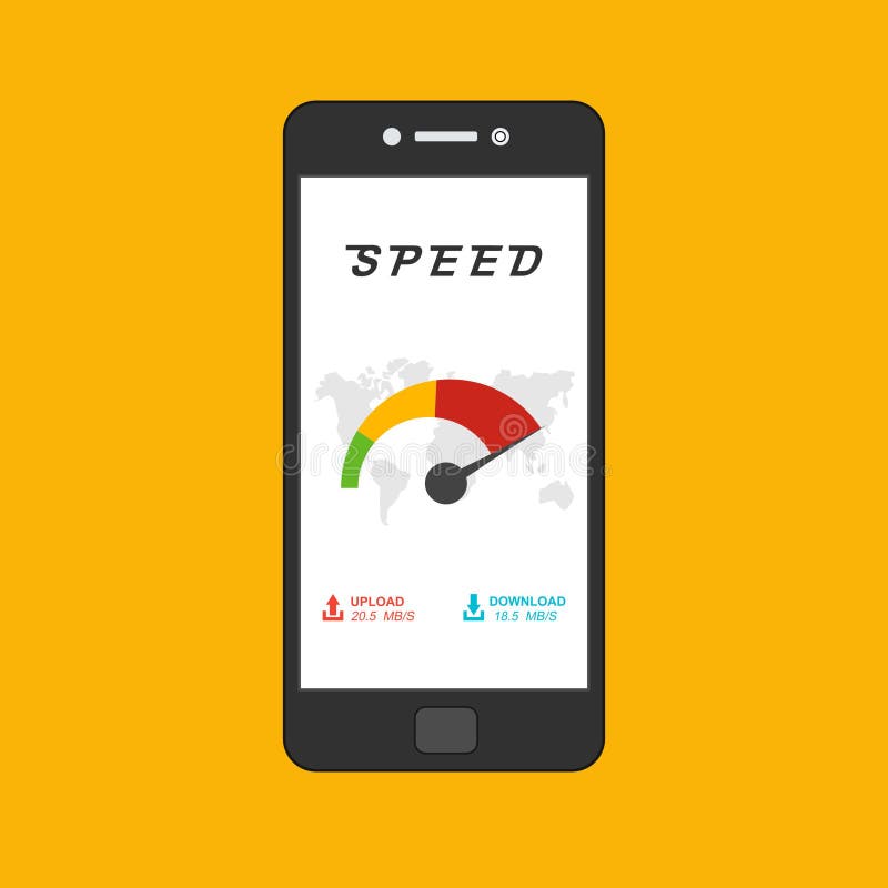 Website Speed Loading Time. Web Browser with Speedometer Test Showing ...