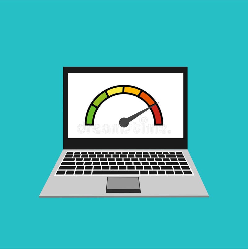 Website Speed Loading Time. Web Browser with Speedometer Test Showing ...