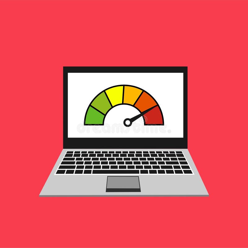 Website Speed Loading Time. Web Browser with Speedometer Test Showing ...