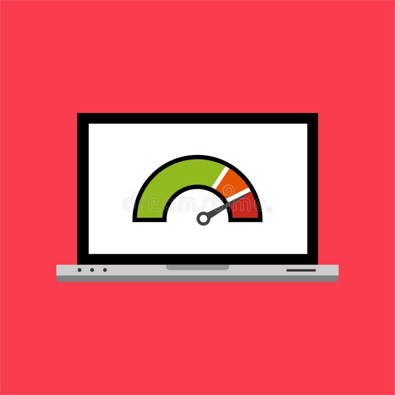 Website Speed Loading Time. Web Browser with Speedometer Test Showing ...