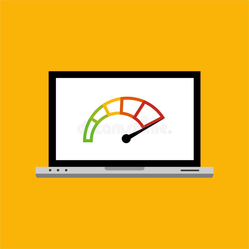 Website Speed Loading Time. Web Browser with Speedometer Test Showing ...