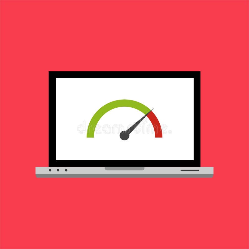 Website Speed Loading Time. Web Browser with Speedometer Test Showing ...