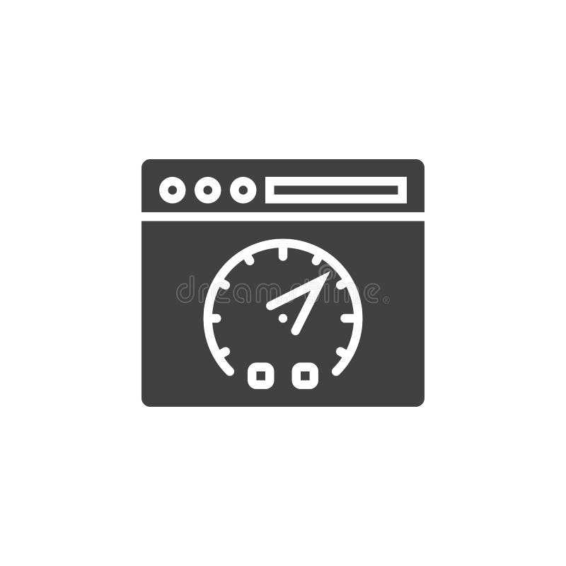Website Speed Test Symbol. Webpage and Dashboard Icon Vector, Filled ...