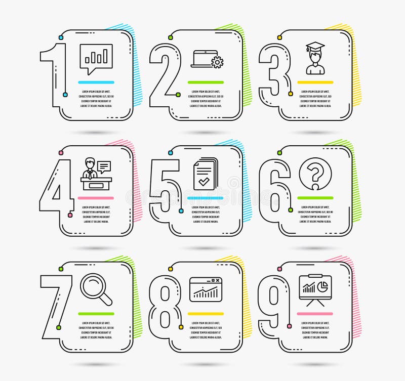 Website Statistics, Analytical Chat and Search Icons. Student, Question ...