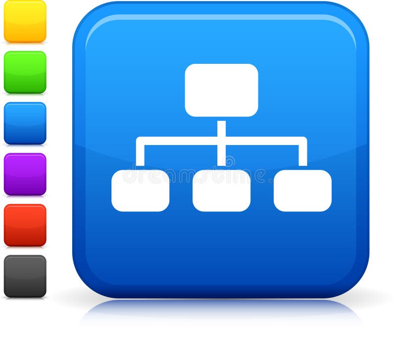 Website Structure Icon on Square Internet Button Stock Illustration ...