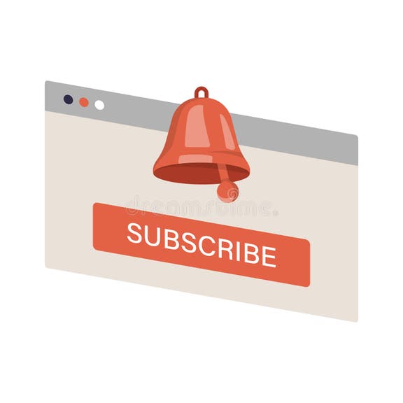 Website Subscription Banner with Notification Bell in Flat Vector ...