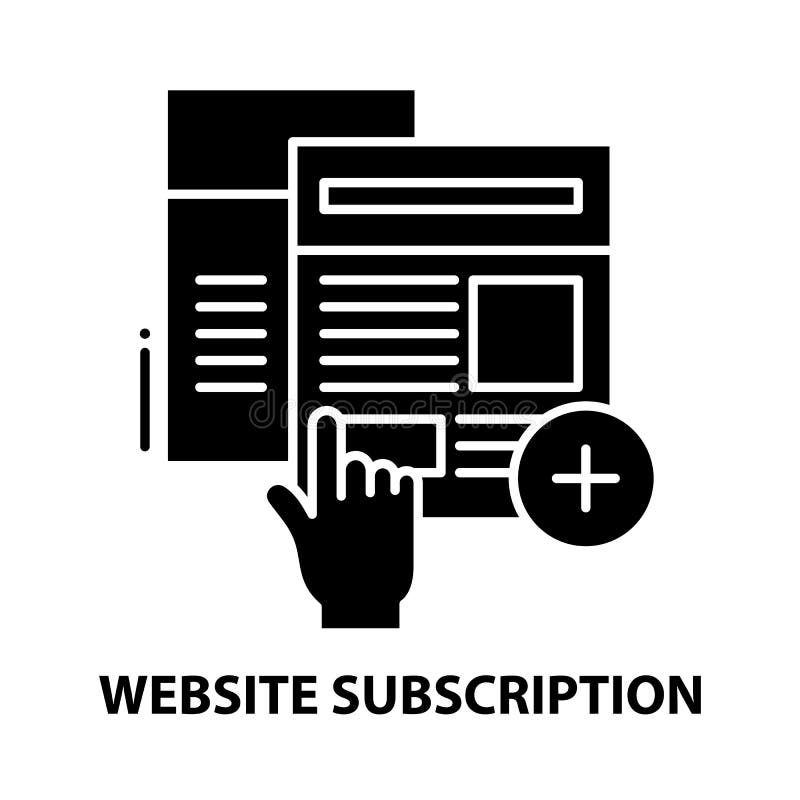 Website Subscription Icon, Black Vector Sign with Editable Strokes ...