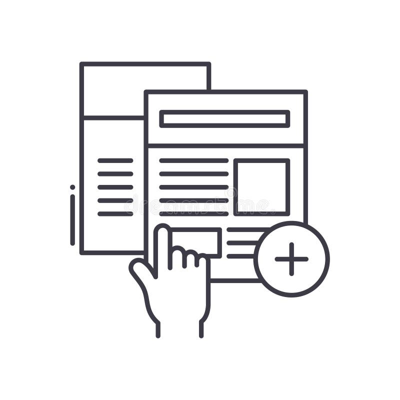 Website Subscription Icon, Linear Isolated Illustration, Thin Line ...