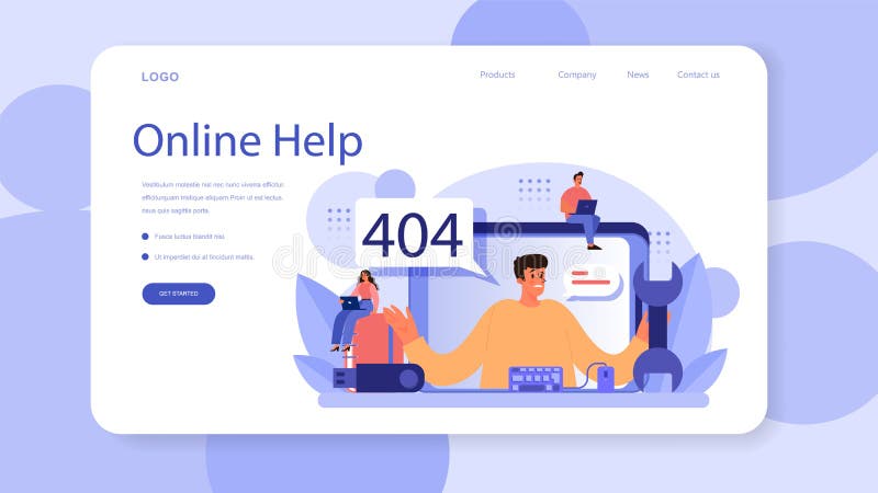 Website Technical Support Web Banner or Landing Page. Idea of Web Page Stock Vector ...