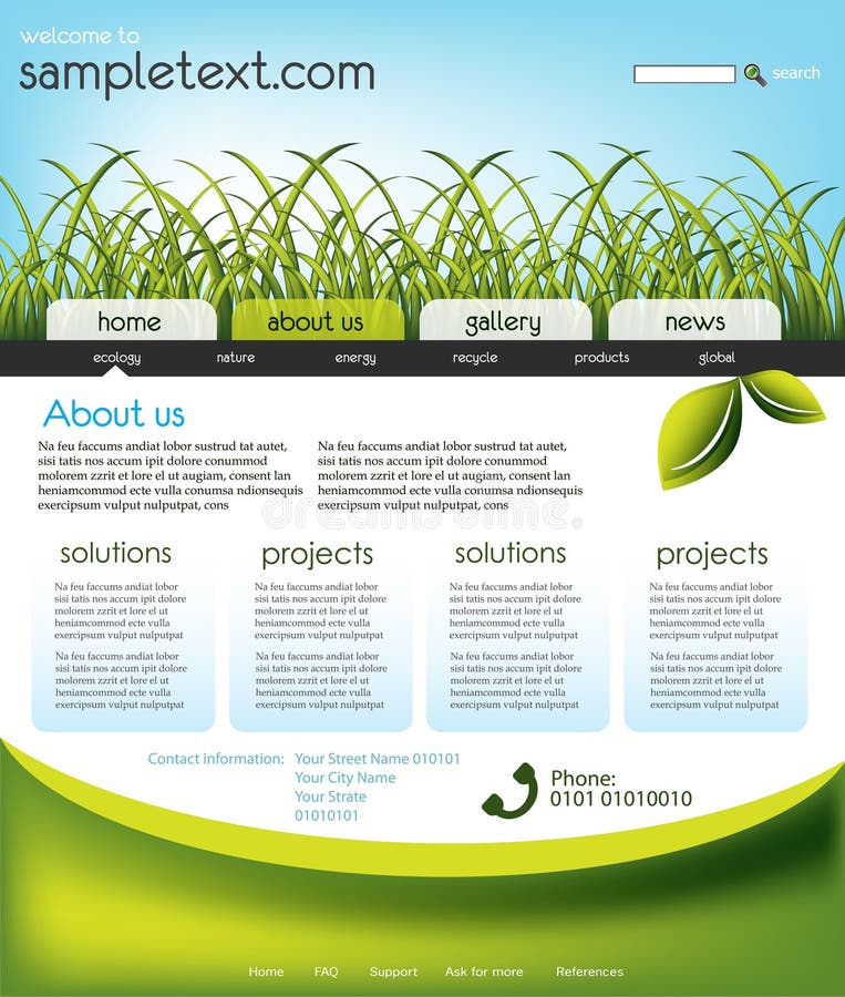 Website template stock vector. Illustration of banner - 15620572