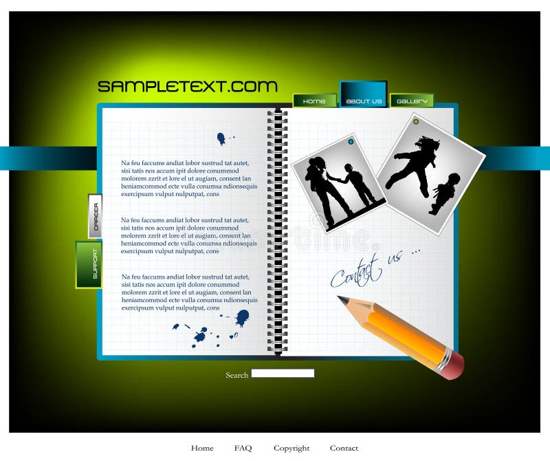 Diary Website Template, Vector Stock Vector - Illustration of internet ...