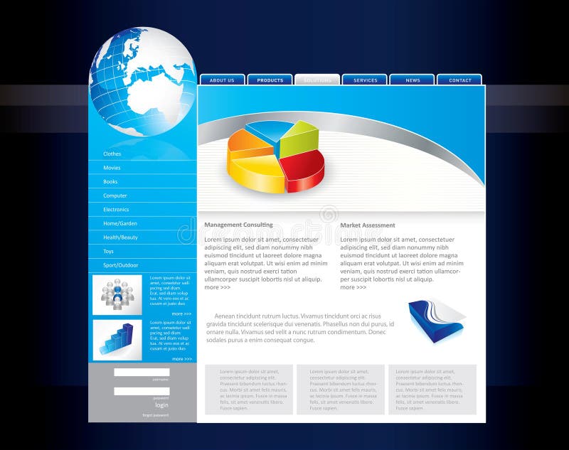 Website template stock vector. Illustration of land, product - 16385214