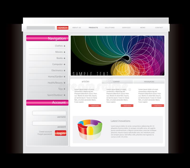 Rainbow Art Internet Website Template Stock Vector - Illustration of ...