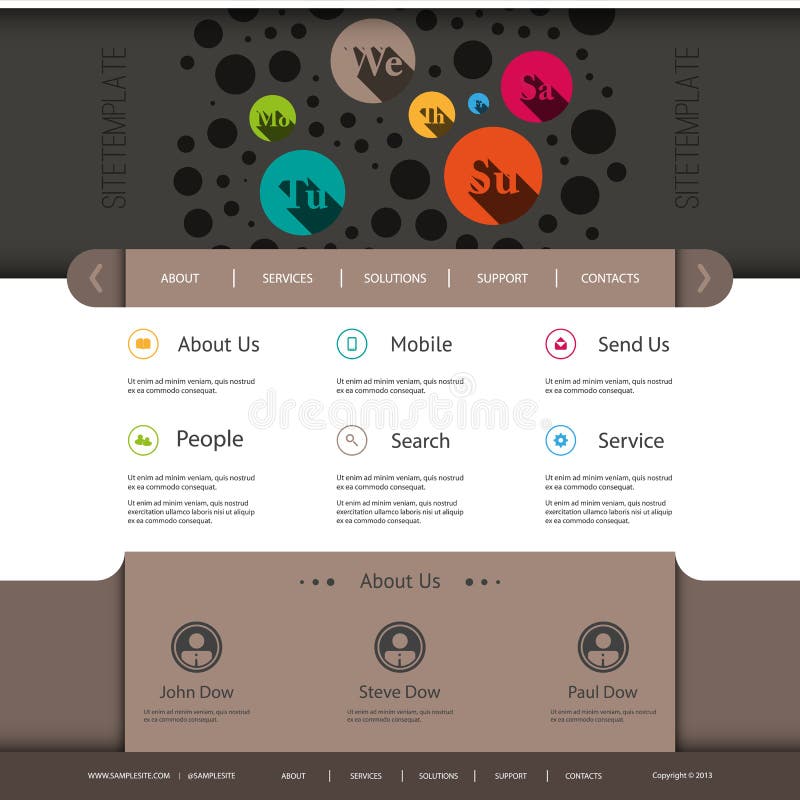 Weekdays Circular Concept with Colors and Star Stock Illustration ...