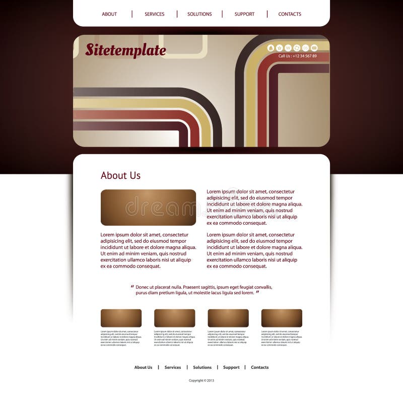 Website Template with Abstract Header Design - Colorful Retro Styled ...