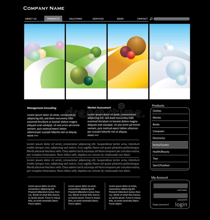 Website template concept stock vector. Illustration of banner - 23322196