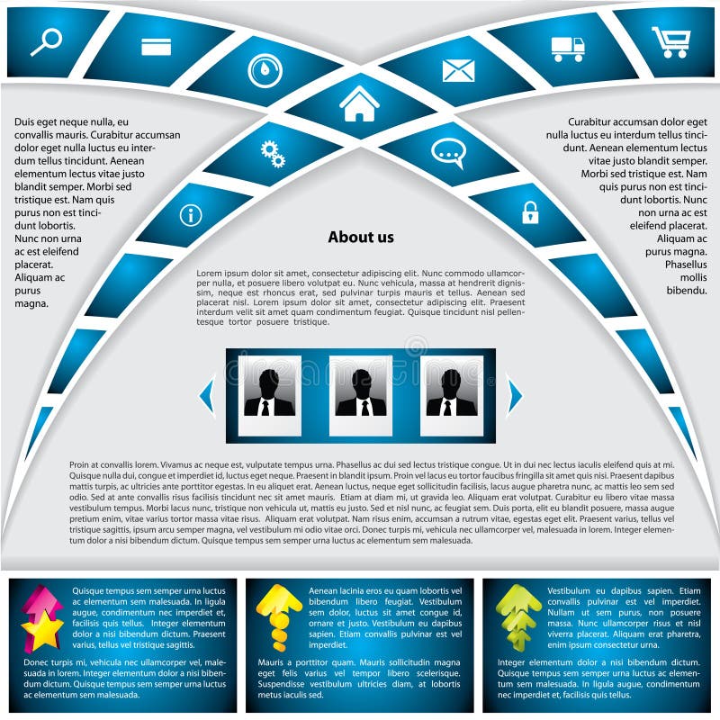 Website Template with Cool Design Stock Vector - Illustration of menu ...