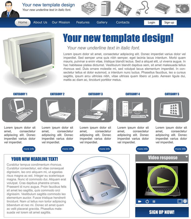 Website template 13 stock illustration. Illustration of original - 39419199