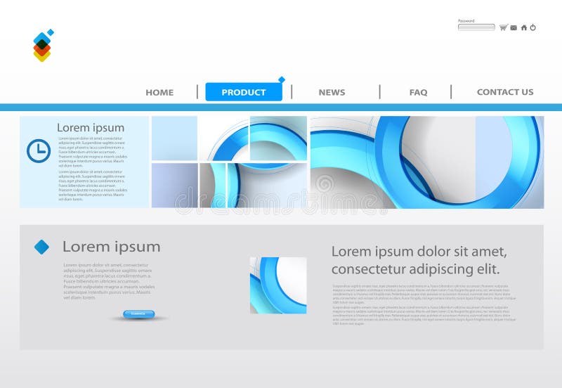 Website Template, Easy Editable Stock Vector - Illustration of page ...