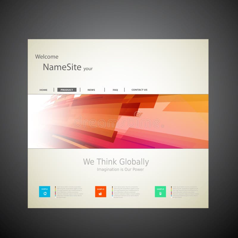 Website Template Design stock vector. Illustration of line - 57066661